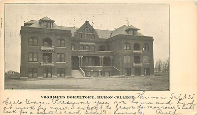 HURON SD HURON COLLEGE VOORHEES DORMITORY CIRCA 1898 PMC POSTCARD | eBay