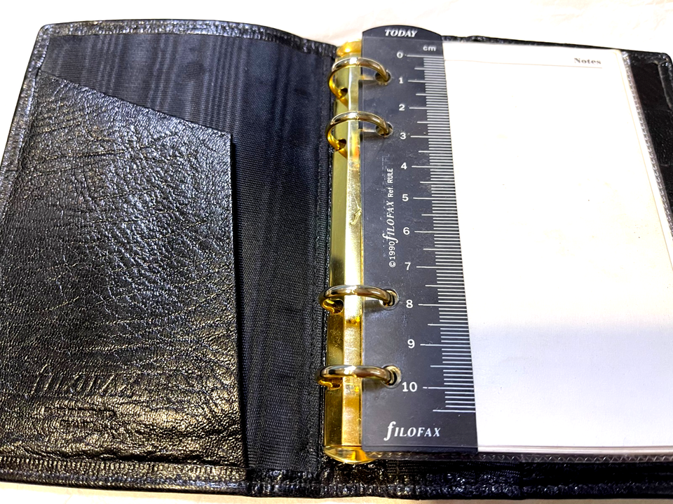 Vintage Filofax Pocket Size, Black Smooth Leather, 80s (4" w x 5" h) | eBay