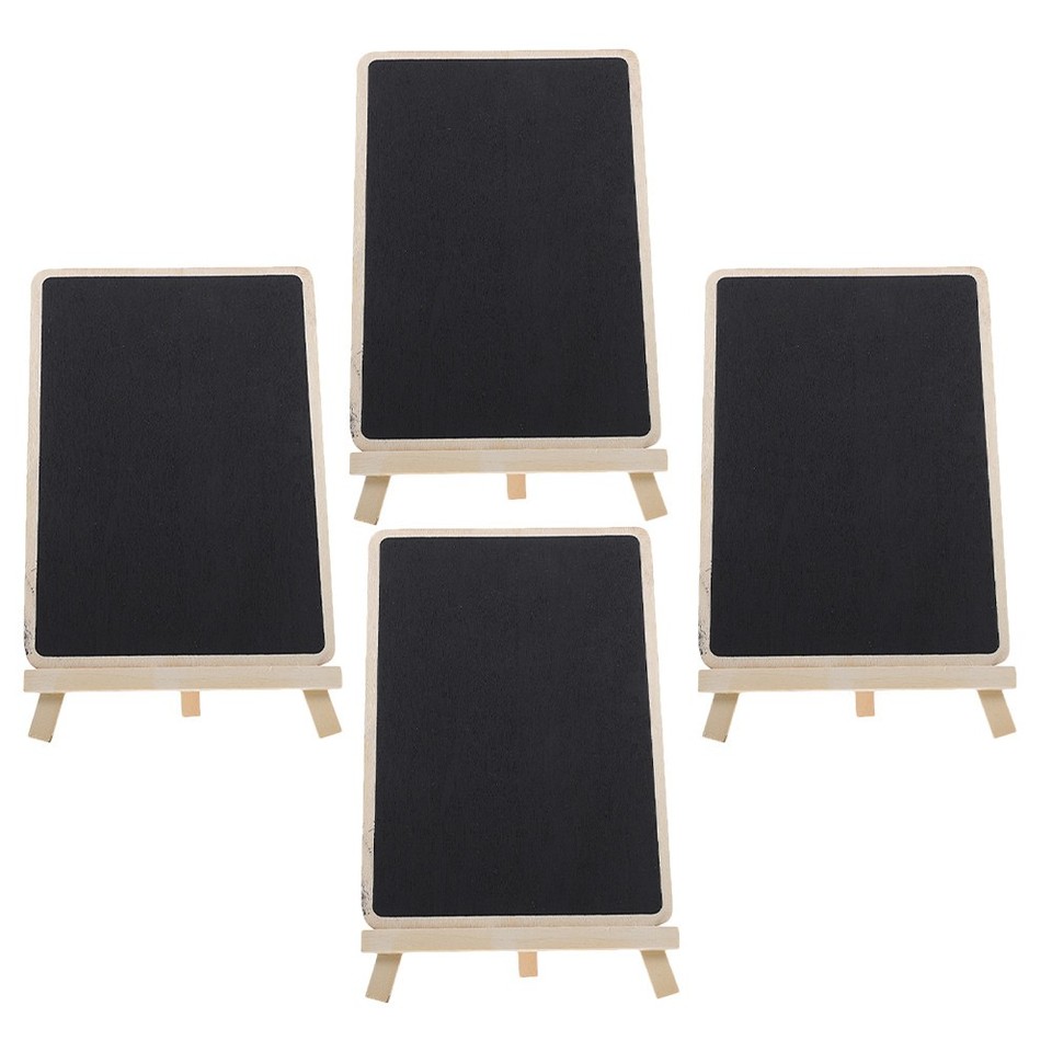 4 Pcs Small Wooden Chalkboard Sign Desktop Message Board for Table ...