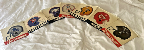 VINTAGE NFL HELMET BANNER BRONCOS PATRIOTS LIONS CHIEFS FALCONS SAINTS ...