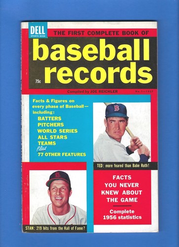 Set of 2 Dell Baseball Records magazines 1957 & 1958 Ted Williams cover ...
