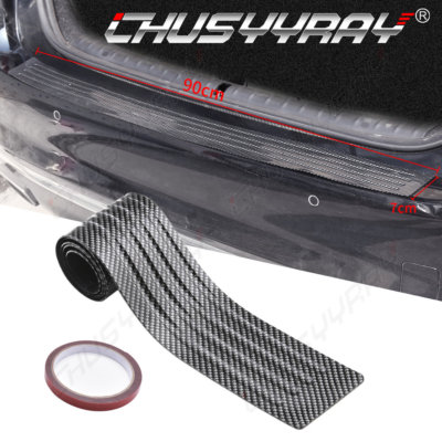 Carbon Fiber Car Sticker Bumper Guard Decal Door Plate Sill Scuff Anti ...