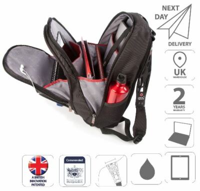 15.6" Laptop and iPad Backpack Bag Dual Non-Slip Straps Black is0204 ...