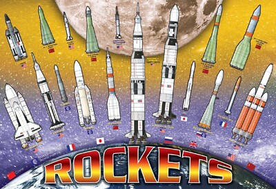 Eurographics International Space Rockets Poster | eBay