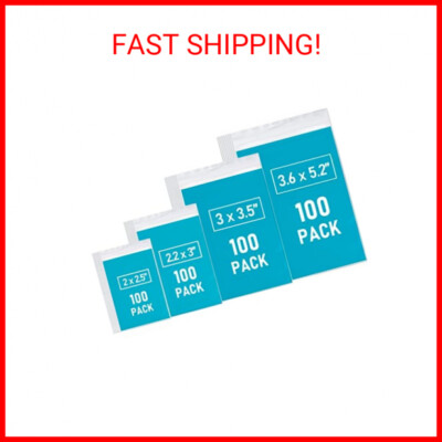 Small Plastic Bags, 400 PCS Mini Baggies, 4 Assorted Sizes, Transparent ...