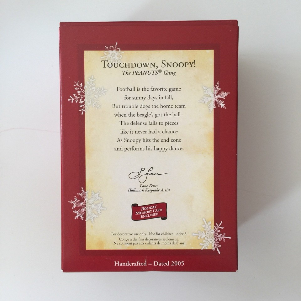 Hallmark Peanuts Touchdown Snoopy 2005 | eBay