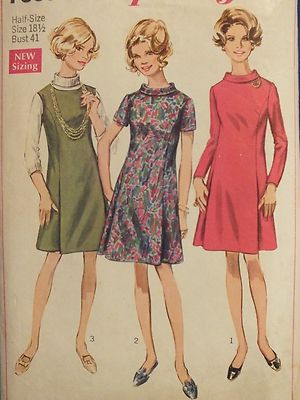 Amazing VTG 68 SIMPLICITY 7831 Womens Half Size Dress or Jumper PATTERN ...