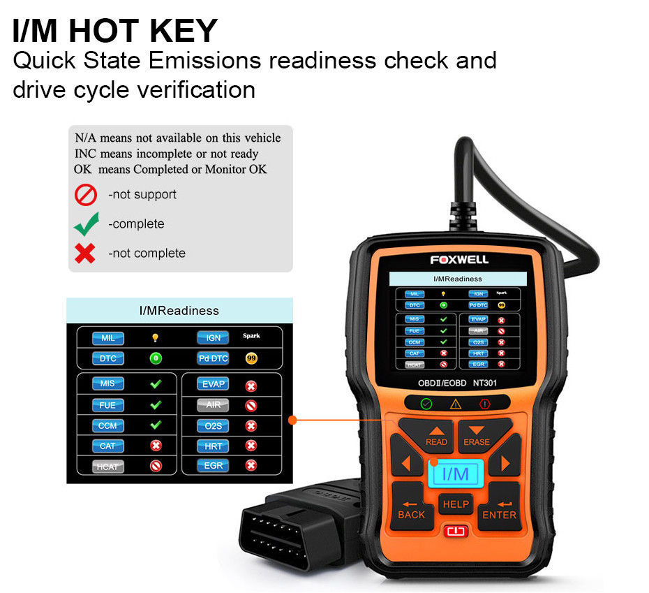 Mercedes C Class OBD2 Foxwell NT301 Car Code Reader Scanner Diagnostic ...