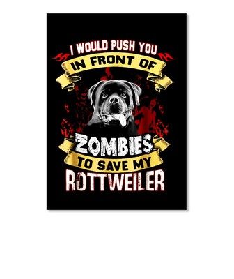 Zombies Save My Rottweiler Hallowe Sticker - Portrait | eBay