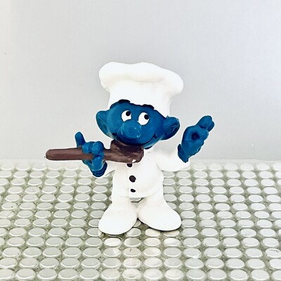 Smurfs 20042 Chef Smurf figure Cook w/ Spoon Smurf Vintage PVC Toy ...