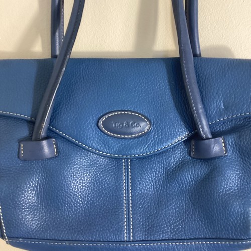 Tig & Co. Tignanello Teal Blue Genuine Leather Double Handle Small Bag ...