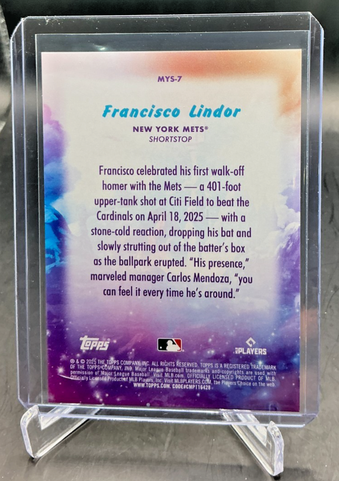 2025 Topps Update Mystical FRANCISCO LINDOR Orange 15/25 #MYS-7 Mets | eBay