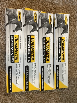 4 Pack Durvet Duramectin Equine Wormer Paste - 4 Tubes. 2/2027 ...