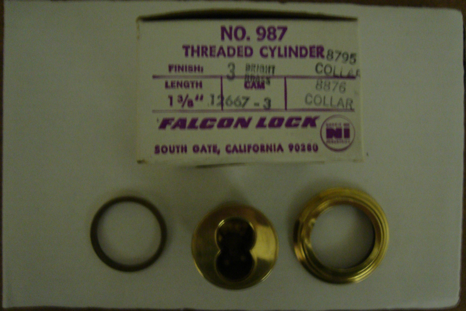 FALCON LOCK CYLINDER #987 FOR IC LESS CORE,BRIGHT BRASS | eBay