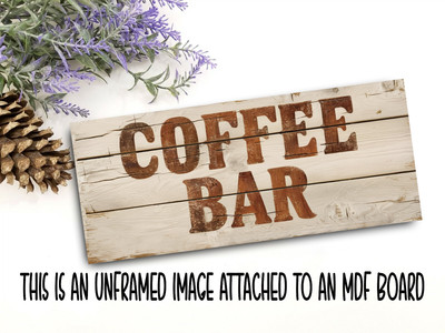 Coffee Bar Rustic Style Sign Rustic Farmhouse Shelf Sitter 8x3" mdf ia ...