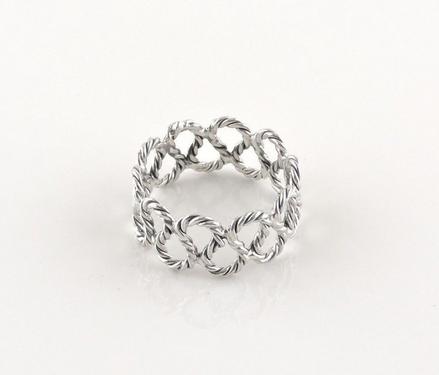 Sterling Silver Twisted Looped Rope Ring | eBay