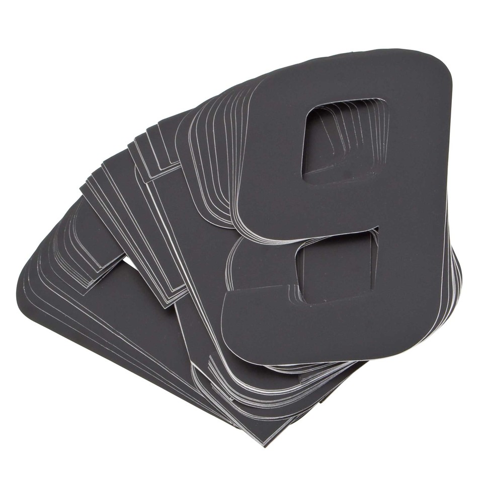 Demon Tweeks Race Number Pack (Black, Standard, 9 Inch) - 63 Numbers ...