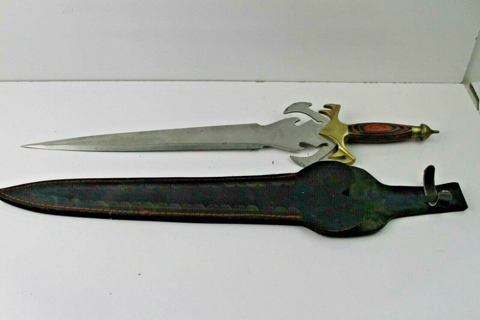 LARGE 25" PAKISTAN DAGGER WITH LEATHER SHEATH | eBay