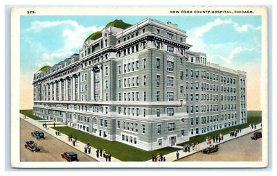 POSTCARD New Cook County Hospital Chicago Illinois West Harrison Street ...