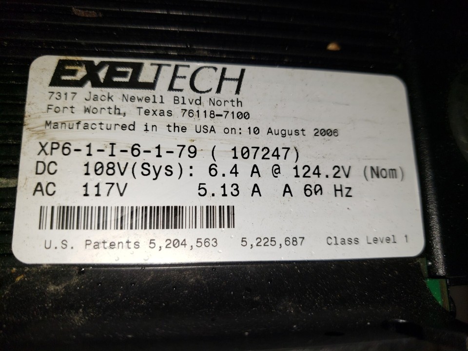 EXELTECH XP 600 Power Inverter XP6-1-I-6-1-79 600W 108VDC lnput GE AMX ...