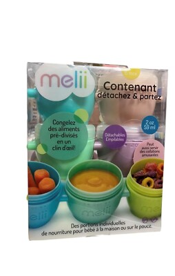 MELII 6-PACK! Click & Go Baby Food/Snack Containers W/Lids-Dishwasher ...
