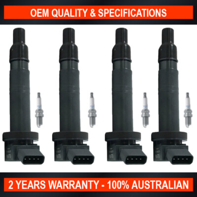 Pack of SWAN Ignition Coils & NGK Spark Plugs for Toyota HiLux 2TR-FE ...