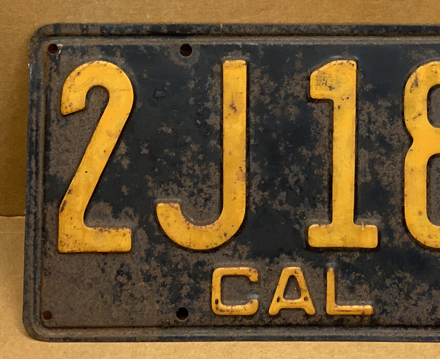 RARE 1931 (-CALIFORNIA) ( 2J 18 67 ) LICENSE PLATE- VINTAGE | eBay