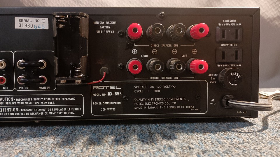 Rotel RX-855 AM/FM Stereo Receiver (Pro Serviced, Low Use time) | eBay