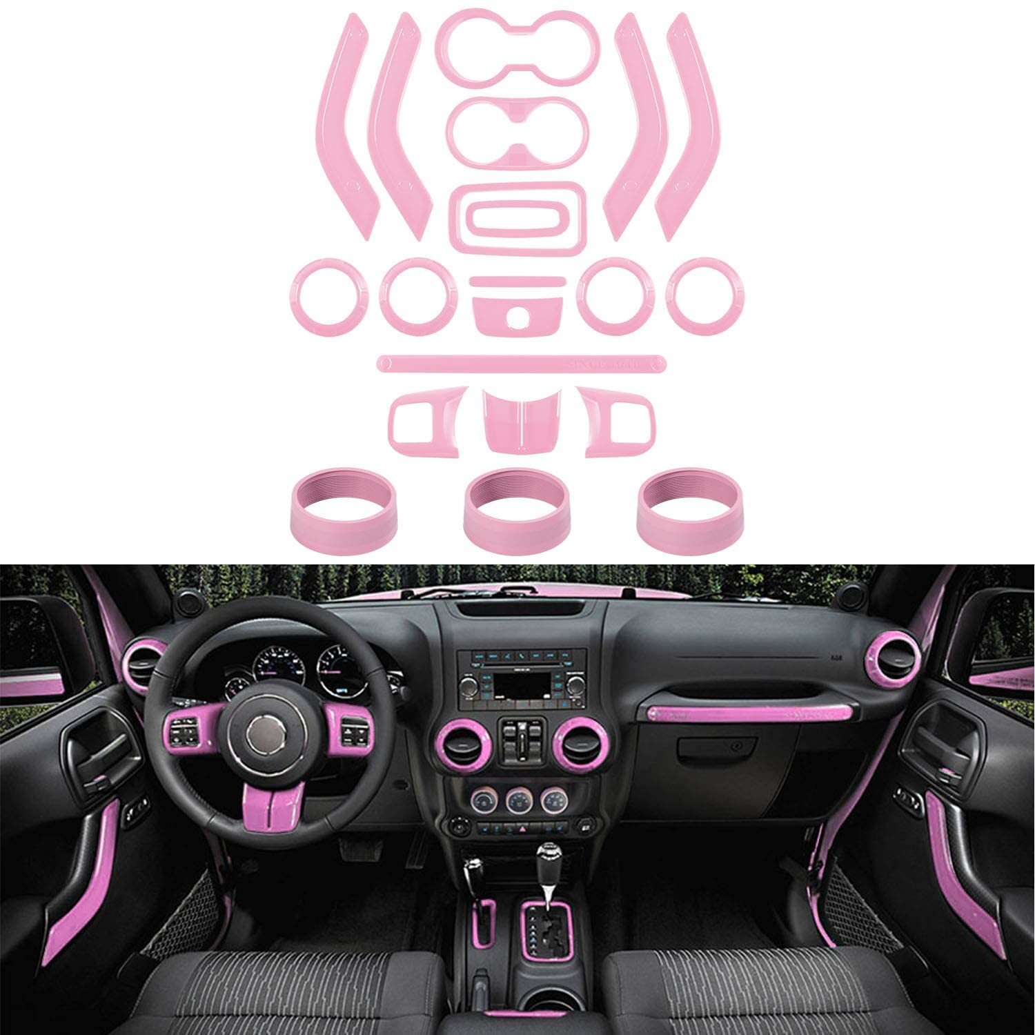 Jeep Wrangler Interior Trim Kit Pink | Cabinets Matttroy