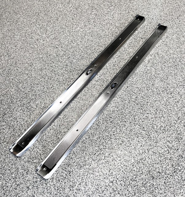 61-64 GM B Body Door Sill Trim Scuff Plate Pair. Repro DynaCorn New for ...