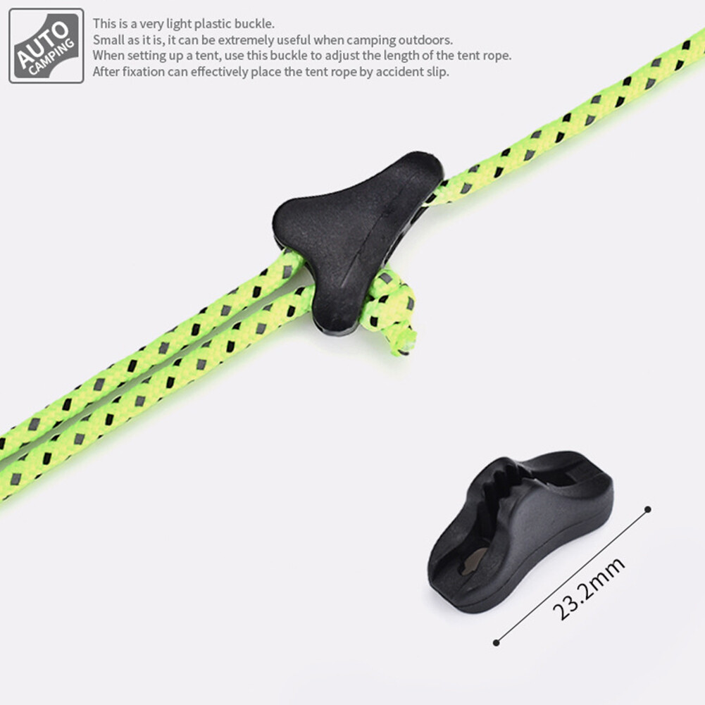 Camping Tent Fastener Rope Buckles Anti Slip Cord Adjuster Tools (10pcs ...
