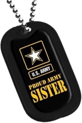 Dog Tag Key Chain Necklace Engrave-Able U.S. Military Proud Army Sister ...