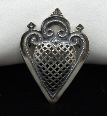 Sterling Silver Interesting Spade Like Shape Brooch #FMY407 | eBay