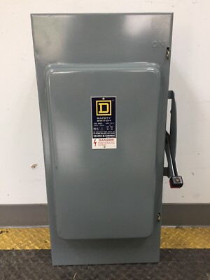 SQUARE D H364 200 AMP 600 VOLT 3 PHASE FUSED INDOOR DISCONNECT..D-1672 ...