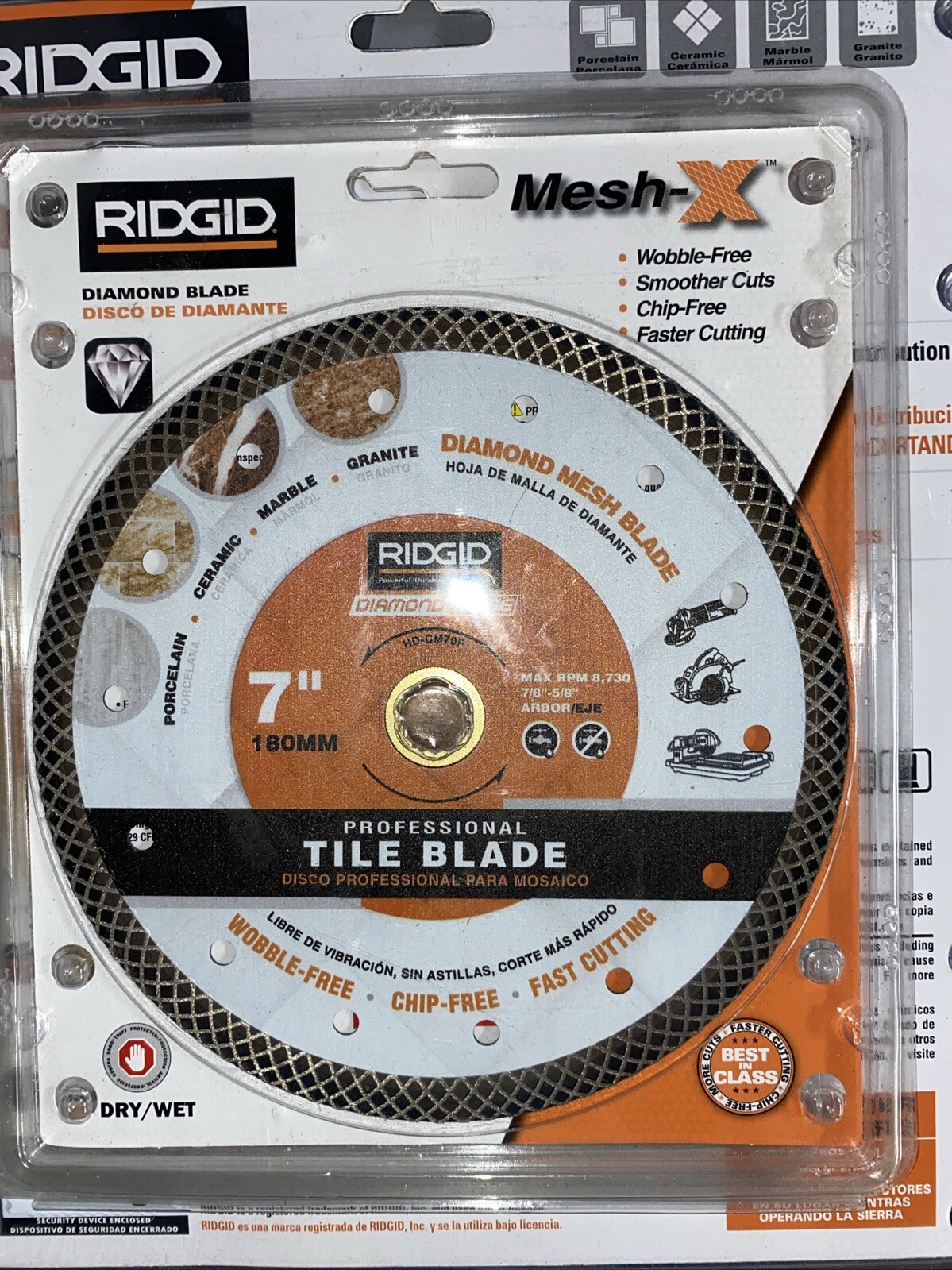 Ridgid HD-CM70P 7" Turbo Mesh Rim Diamond Blade - *NEW IN PACKAGING ...