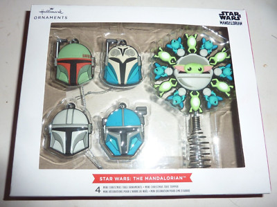 HALLMARK STAR WARS THE MANDALORIAN MINI ORNAMENT SET WITH GROGU TREE ...