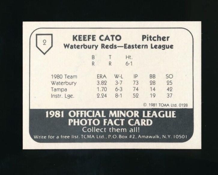 1981 TCMA Waterbury Reds Keefe Cato #128 signed auto autograph | eBay