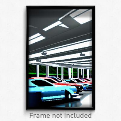 Pixel Art Poster - Infinite Car Dealership (8 Bit Psychedelic Video ...