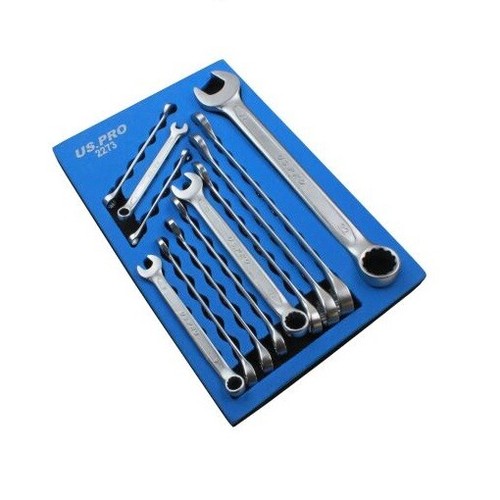 12pc METRIC COMBINATION SPANNER SET by US PRO TOOLS 6mm to 22mm in EVA ...