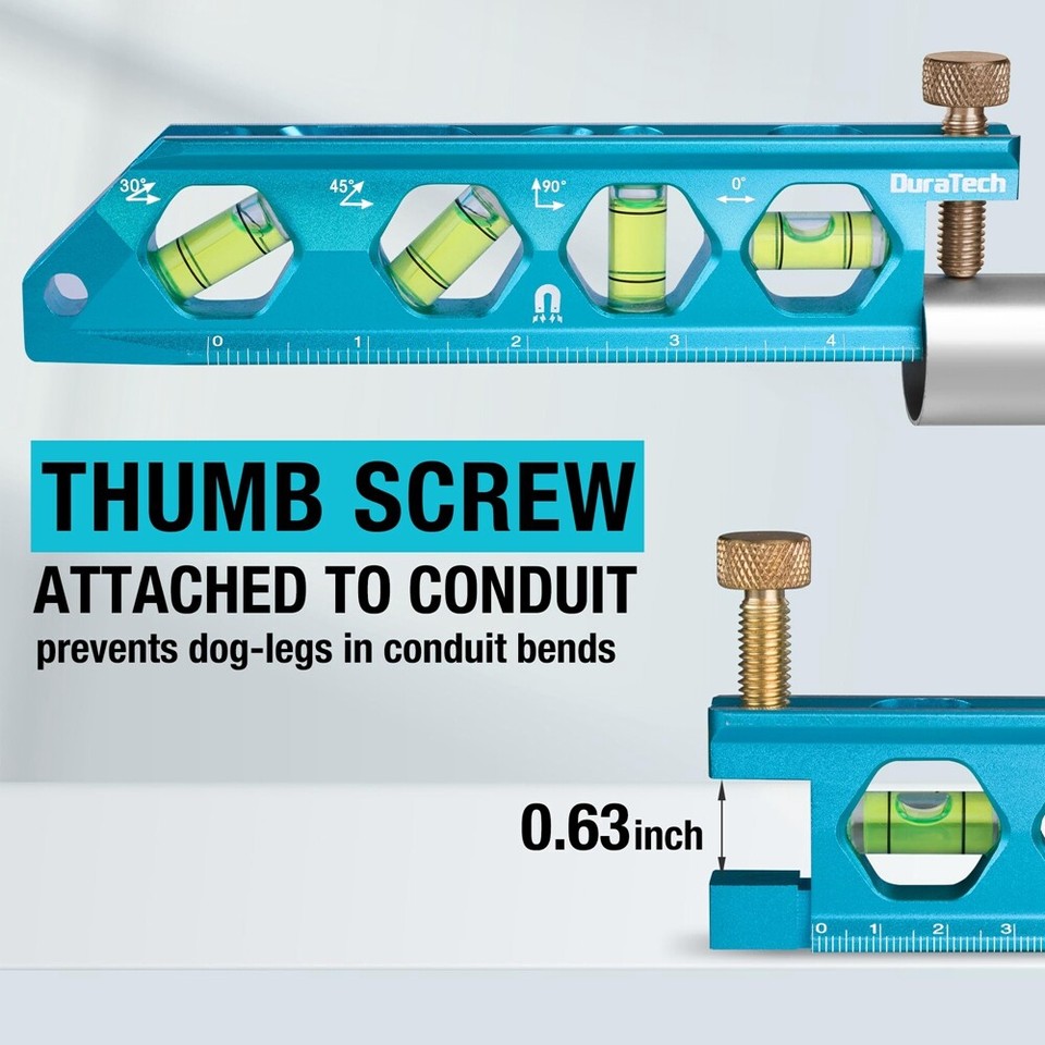 DURATECH 3PC Level Tool Set Magnetic Torpedo 2.5" 6.25" 8" Levels 0°-90 ...