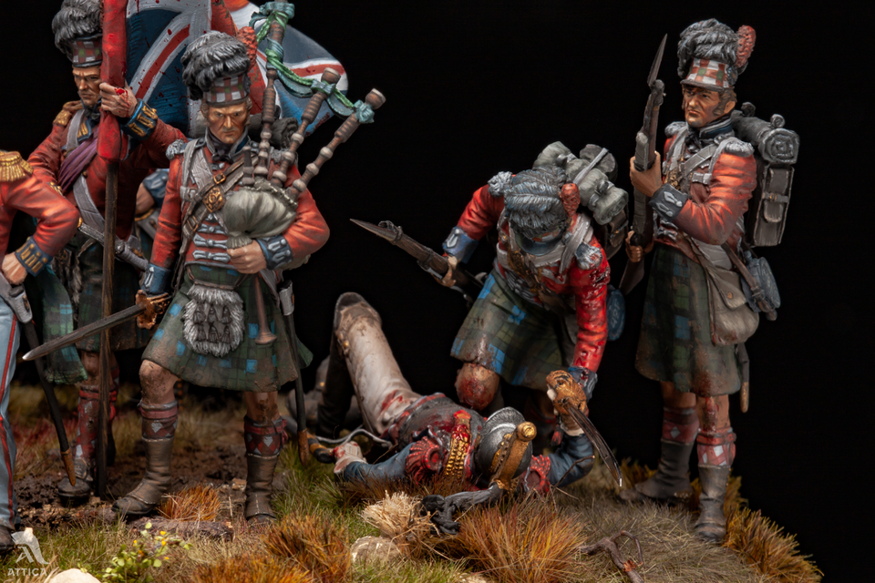 Scottish Infantry square Battle of Waterloo Painted Toy Soldier Pre ...