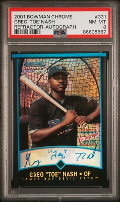 Greg Toe Nash Bowman Refractor Topps Retrofractor Chrome 206 Autograph ...