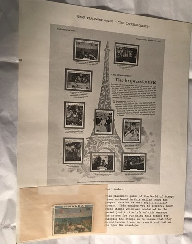 Postal Commemorative Society: Stamp Placement Guide “The Impressionists ...