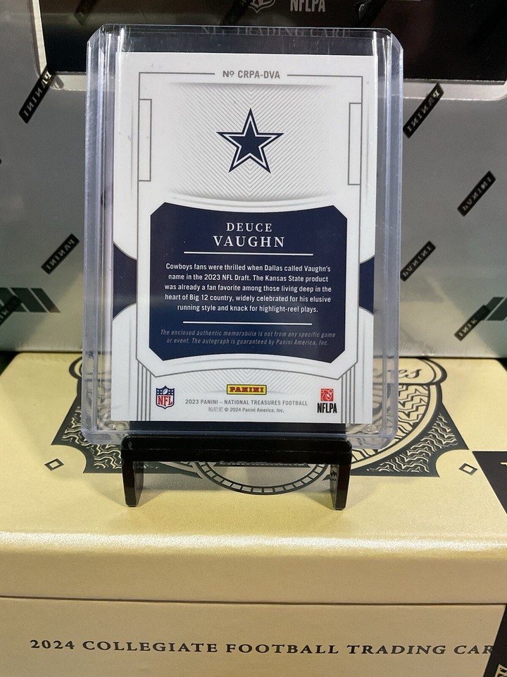 2023 National Treasures Deuce Vaughn Rookie Laundry Tag Patch Auto /5 ...