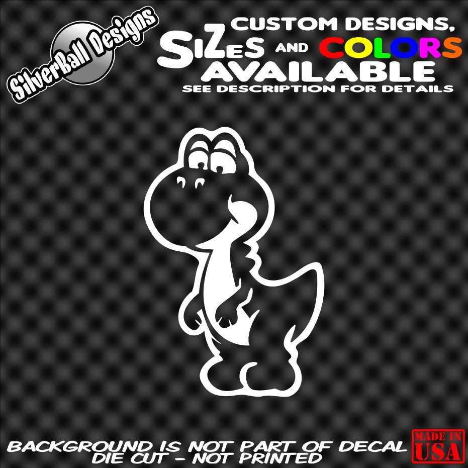 Yoshi Custom Vinyl decal Car truck window laptop Super Mario Nintendo ...