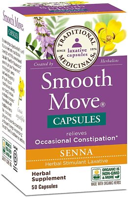 Traditional Medicinals Smooth Move Capsules For Occasional Constipation ...
