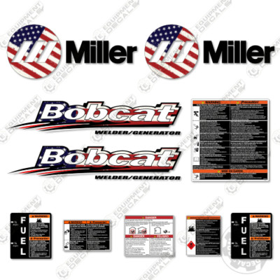 Fits Miller Bobcat Decal Kit (CUSTOM AMERICAN FLAG) - 7 YEAR VINYL 3M ...