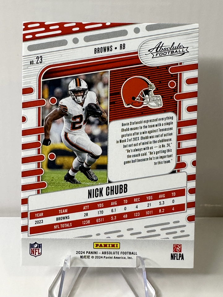 2024 Panini Absolute Hobby Nick Chubb Blue Spectrum /50 23 | eBay