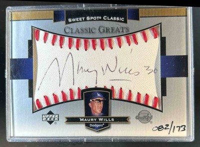 2003 Sweet Spot Maury Wills Classic Greats Black Ink Auto #82/173 ...