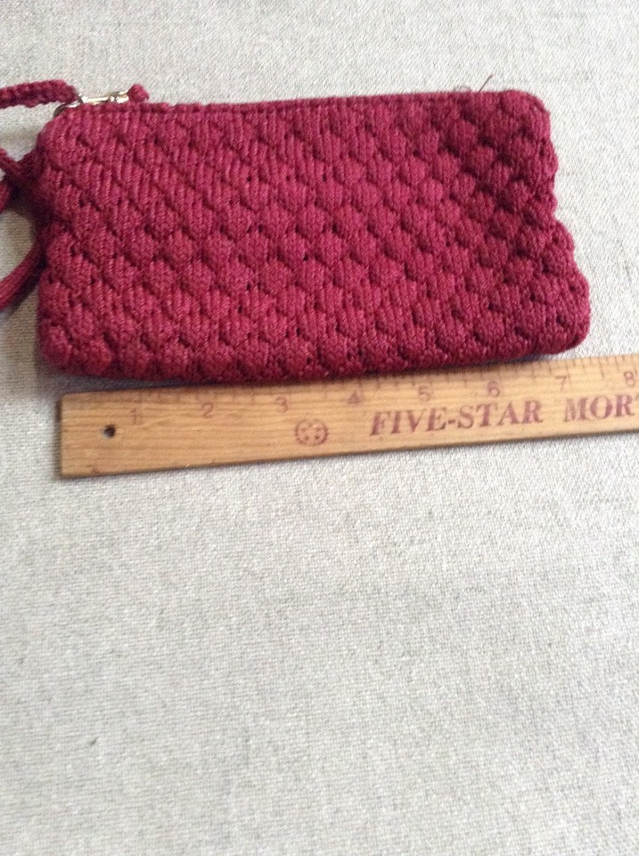 The Sak Wristlet Red Crochet The Original Zip Top Closure Wrist Strap ...